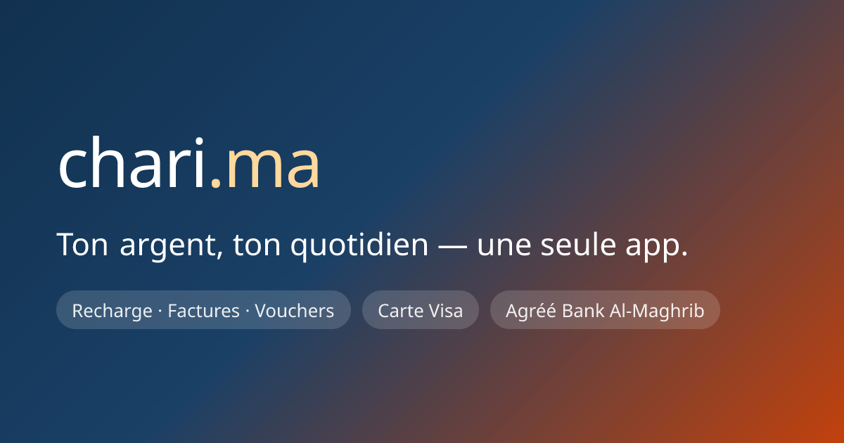 Télécharger l’app — iOS & Android | chari.ma